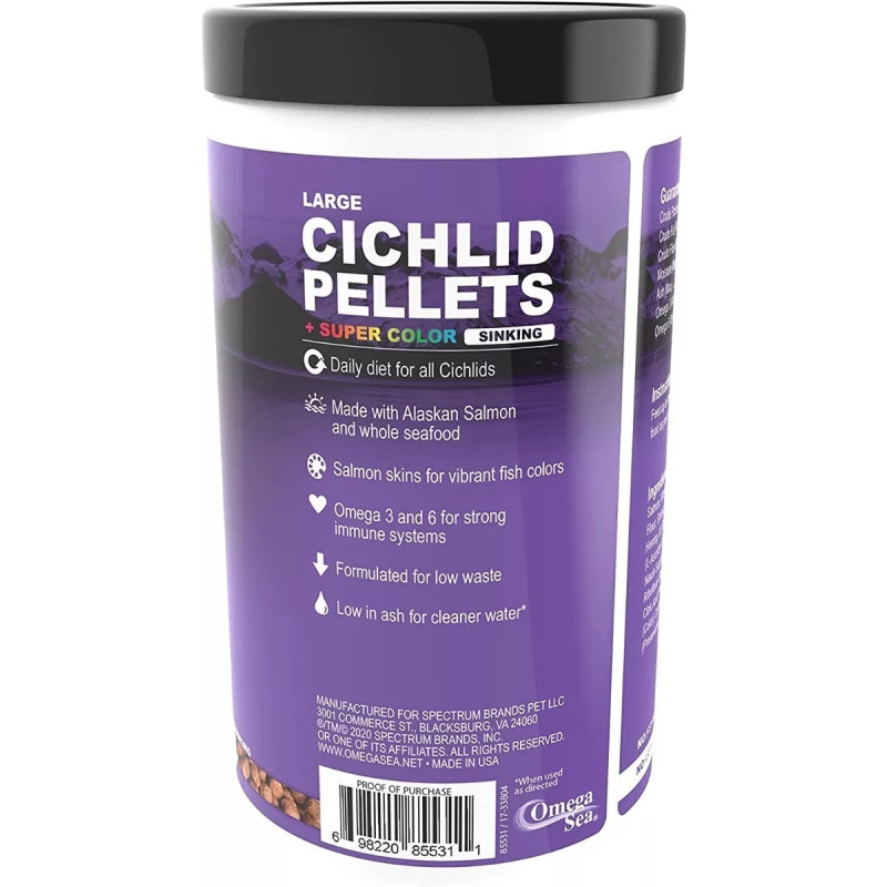 Cichlid Pellets 567gr Comida Gránulos Grandes Peces Ciclidos